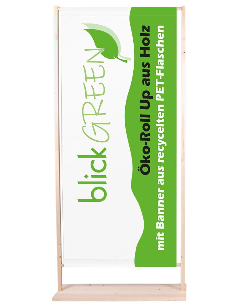 Öko-Roll Up aus Holz – nachhaltige Displays von blickshop.de